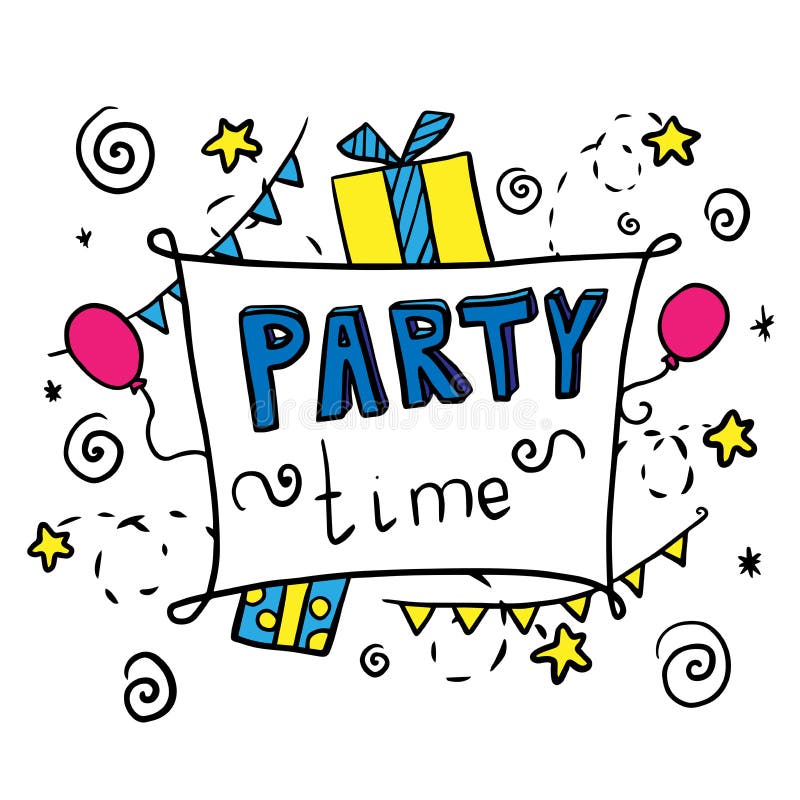 Party time doodle stock vector. Illustration of intricate - 140888572