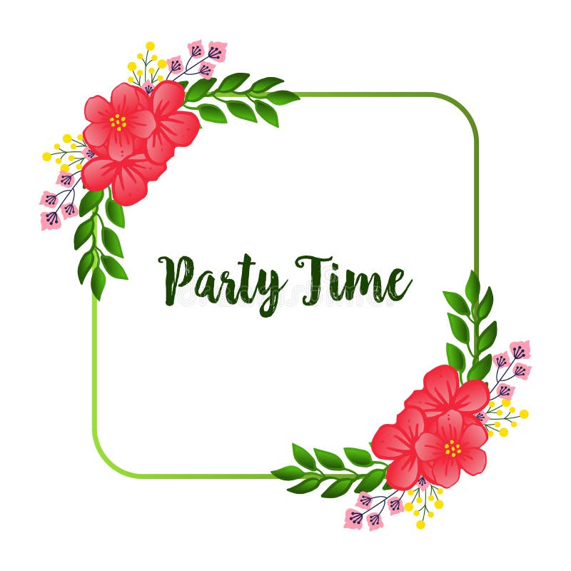 Party Time Poster Concept, with Beautiful Wallpaper Flower Frame ...