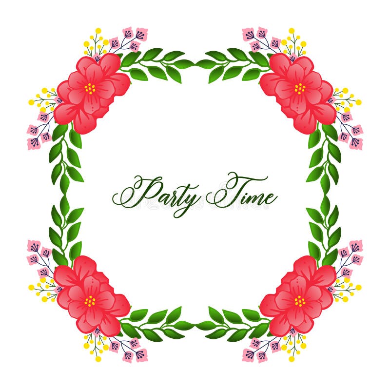 Party Time Poster Concept, with Beautiful Wallpaper Flower Frame ...