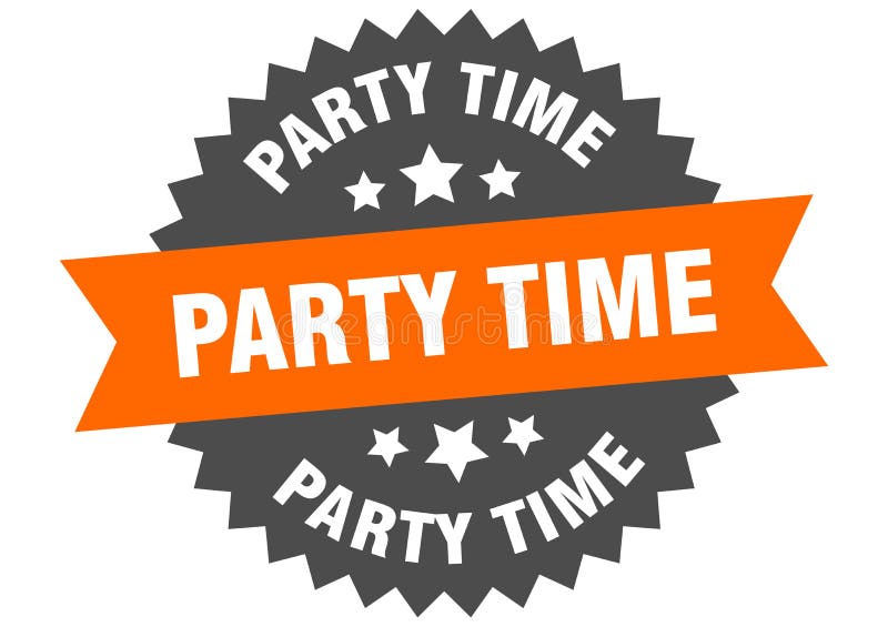 Party Time Sign. Party Time Circular Band Label. Party Time Sticker ...