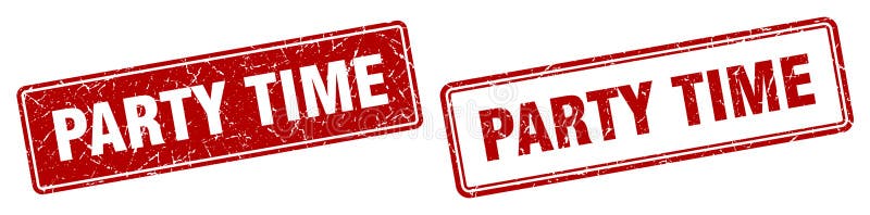 Party Time Stamp Set. Party Time Square Grunge Sign Stock Vector ...