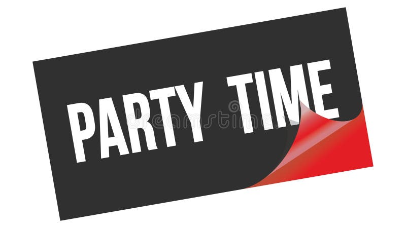 PARTY TIME, Words on Red Rectangle Stamp Sign Stock Illustration ...