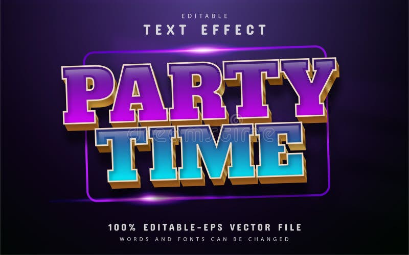 Time Text - Editable Gradient Text Effect Stock Vector - Illustration of line, alphabet: 255574322