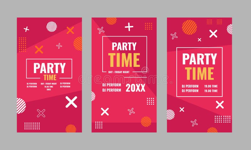 Party Time Web Banner Template Vector Design Red Color Stock Vector ...