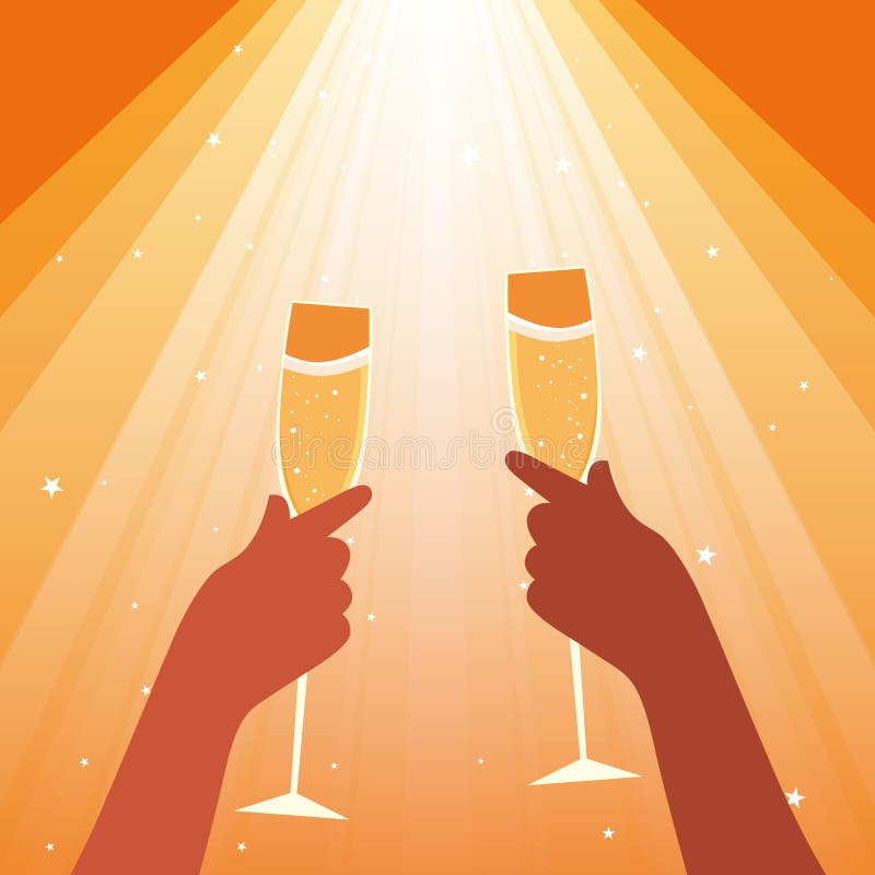 Cocktail party invitation stock vector. Illustration of hands - 101171903
