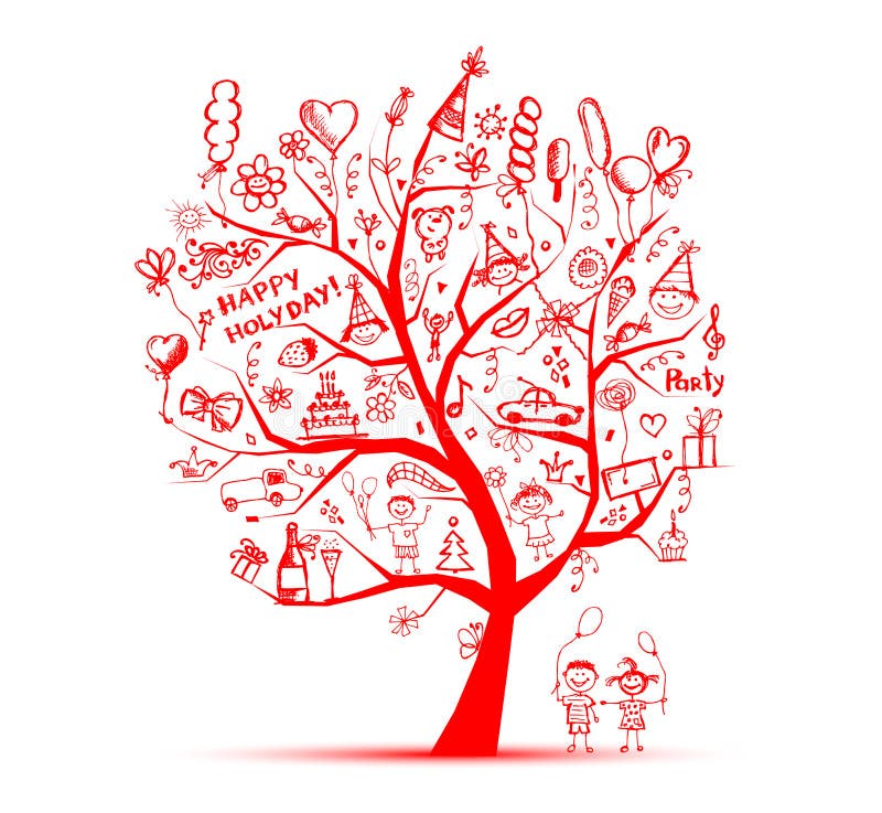 Party tree for your design stock vector. Illustration of element - 20886582