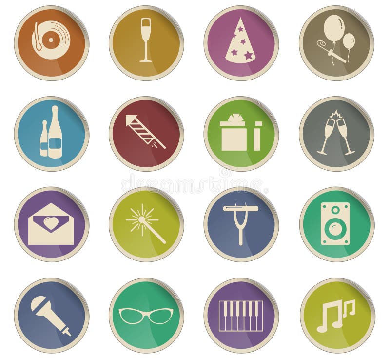 Party icon set stock vector. Illustration of sunglasses - 123508613