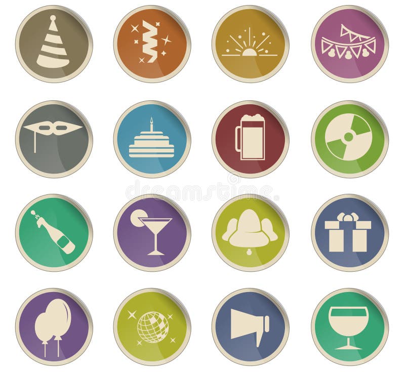 Party icon set stock vector. Illustration of cake, glass - 123508685