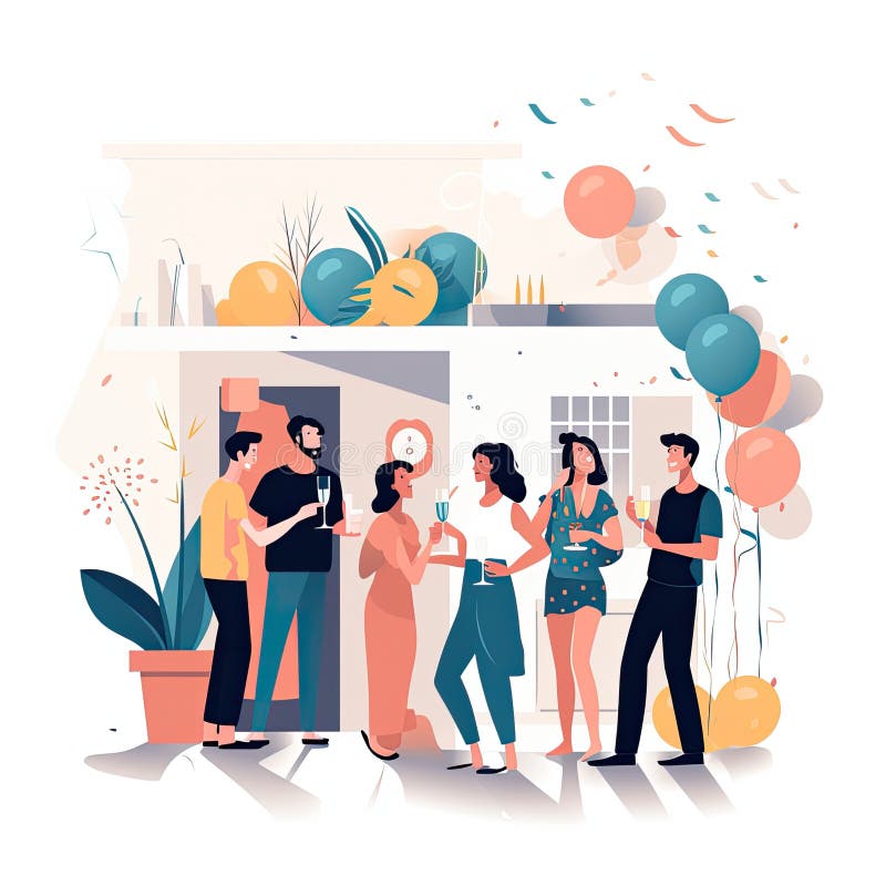 Party Vector Illustration. stock illustration. Illustration of ...