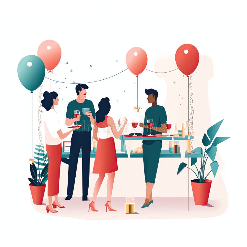 Party Vector Illustration. stock illustration. Illustration of people ...