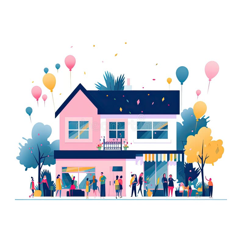 Party Vector Illustration. stock illustration. Illustration of joyful ...