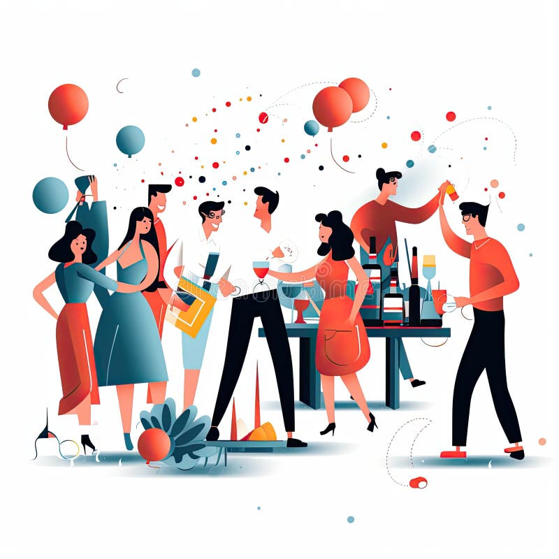 Party Vector Illustration. stock illustration. Illustration of happy ...