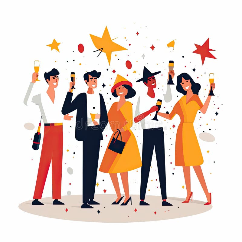 Party Vector Illustration. stock illustration. Illustration of keywords ...