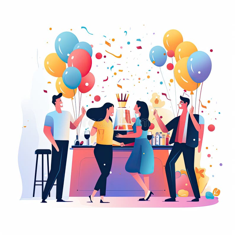 Party Vector Illustration. stock illustration. Illustration of time ...