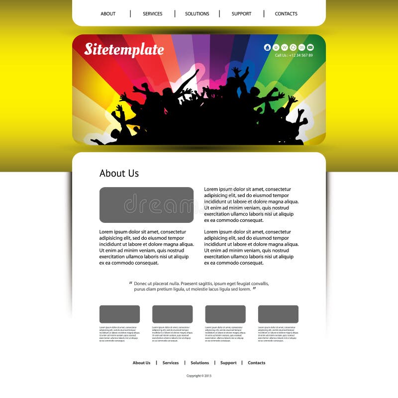 Party Website Template stock vector. Illustration of media - 185810832