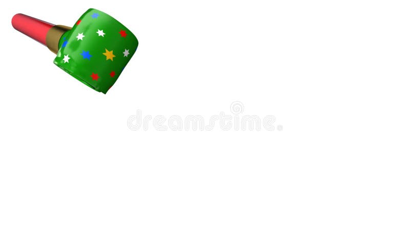 Party Whistle Animation Isolated Stock Footage - Video of unroll, party ...