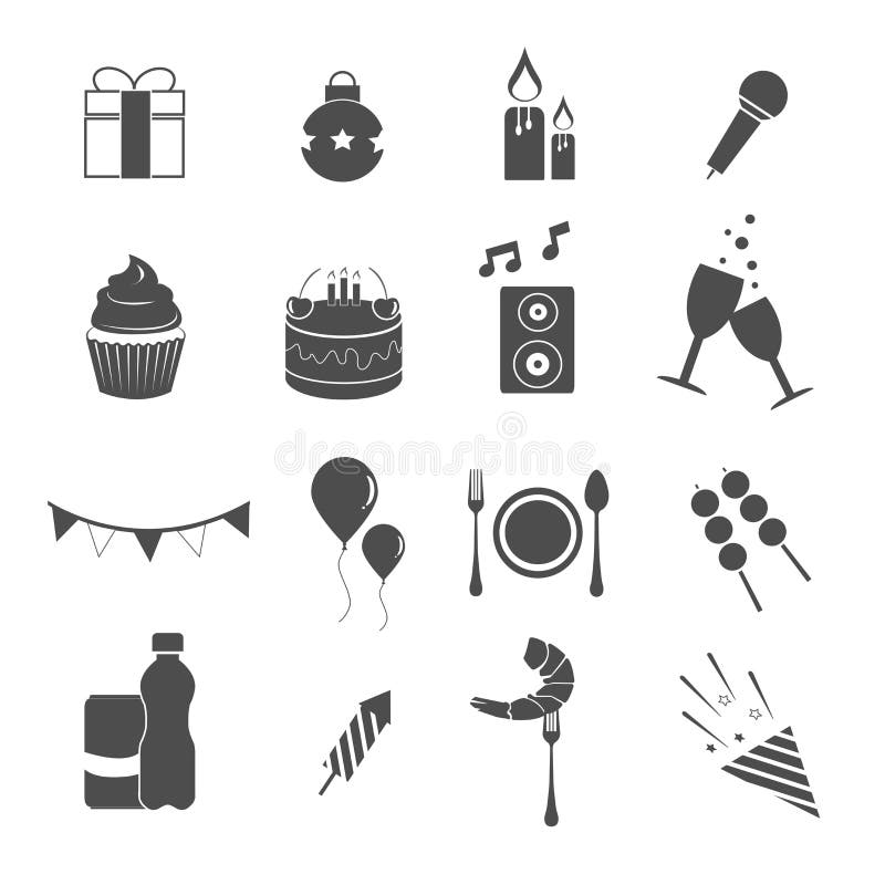 Party icons set stock vector. Illustration of icons - 100642656