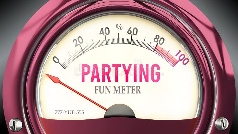 Partying and Fun Meter that Hits less Than Zero, Very Low Level of ...