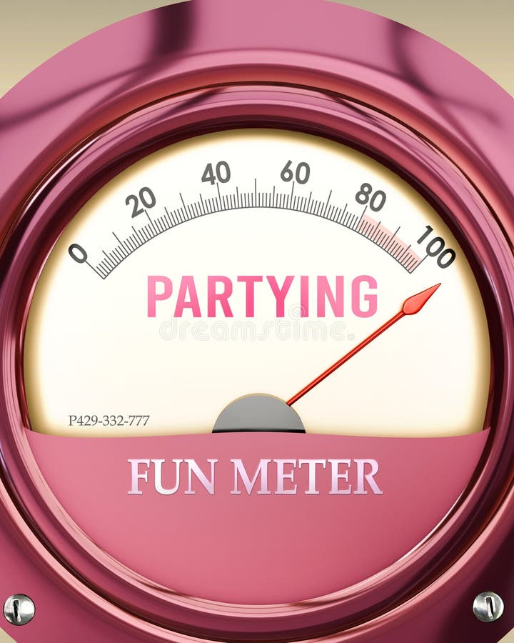 Partying and Fun Meter that is Hitting a Full Scale, Showing a Very ...