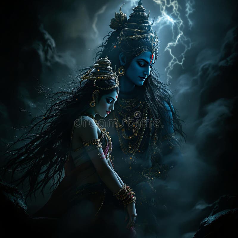 Parvati and Lord Siva stock illustration. Illustration of fiction ...