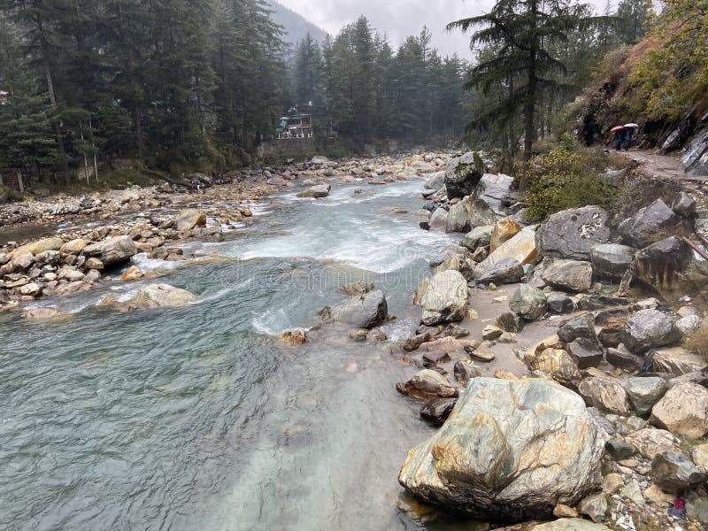 River, Parvati Valley Mountain Stock Image - Image of valley, river ...