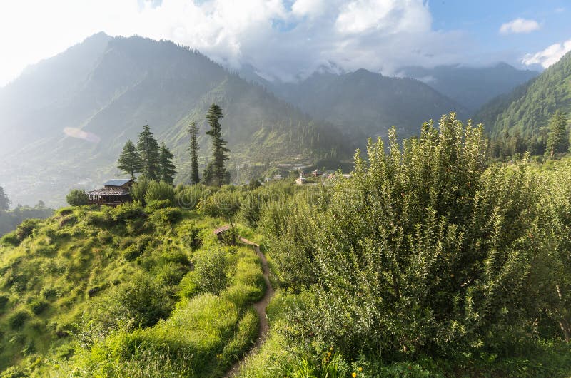 Parvati Valley Scenery - India Stock Image - Image of evening, mountain ...