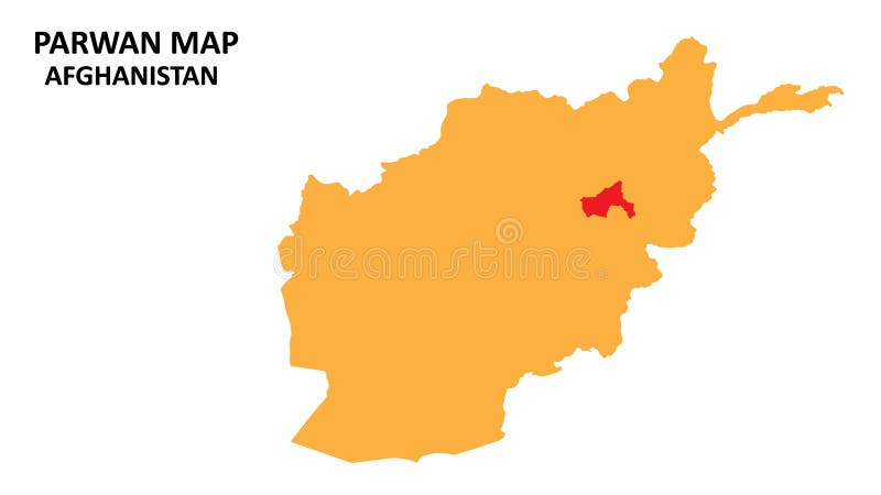 Parwan State and Regions Map Highlighted on Afghanistan Map Stock ...