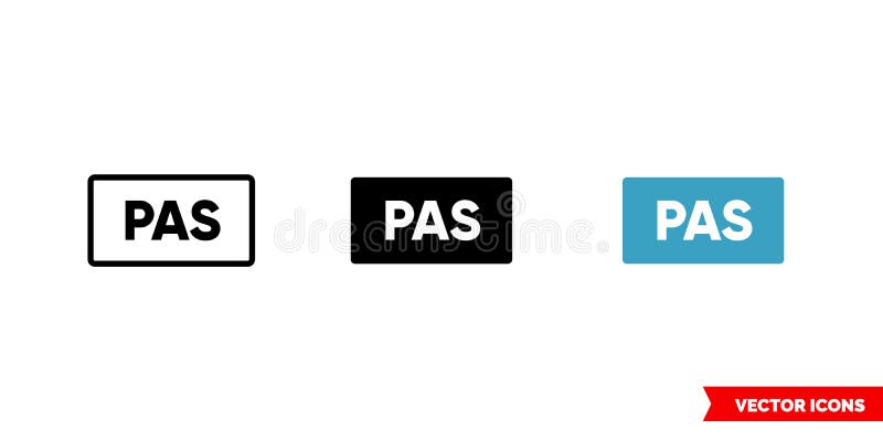 PAS Icon of 3 Types Color, Black and White, Outline. Isolated Vector ...