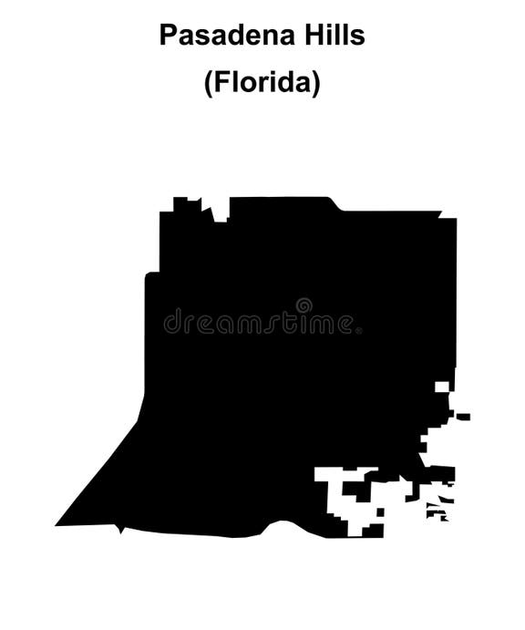 Pasadena Hills outline map stock vector. Illustration of pasadena ...