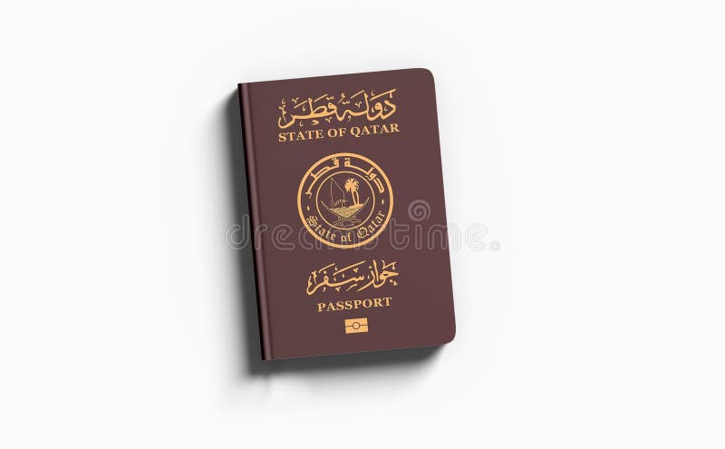 Pasaporte Qatar Aislado De Fondo Blanco Foto de archivo - Imagen de ...