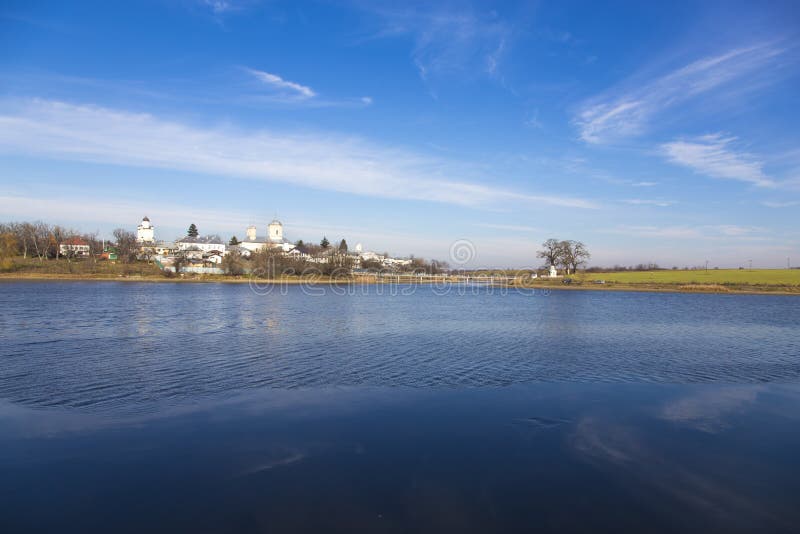 Pasarea monastery and lake stock photo. Image of reflection - 41250742