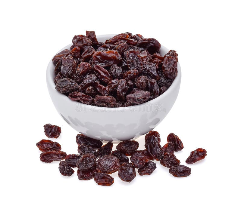 Pasas Secas En El Intestino Aisladas Sobre Fondo Blanco Foto de archivo ...