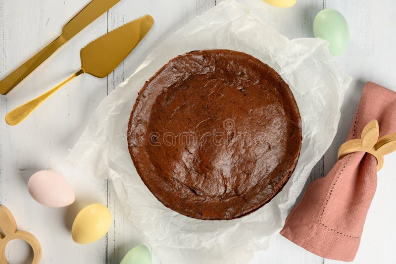 Pasca De Paste - Traditional Easter Cake on White Antique Wooden Table ...