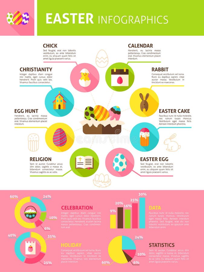 Pascua feliz Infographics ilustración del vector. Ilustración de ...