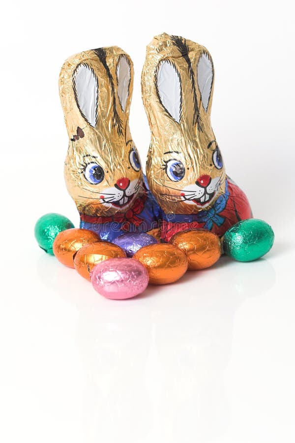 Pasen Van De Chocolade Konijntjes Stock Foto - Image of vakantie ...