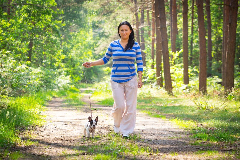 Paseo con el perro foto de archivo. Imagen de dulce, perro - 31544472