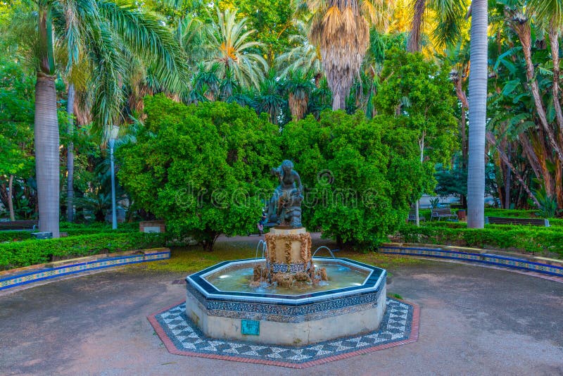 Paseo Del Parque in Malaga, Spain. Stock Photo - Image of paseo, sunny ...