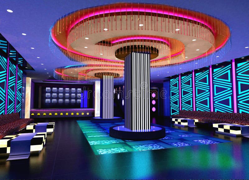 Pasillo Del Club 3D, Pasillo Stock de ilustración - Ilustración de ...