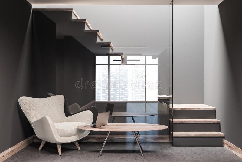 Pasillo Del Hotel, Butaca Y Tabla, Escaleras Stock de ilustración ...