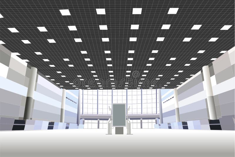 Pasillo En El Centro De Negocios Ilustración del Vector - Ilustración ...
