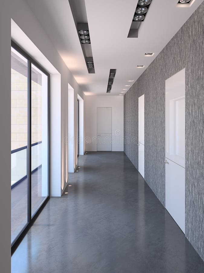 Pasillo moderno largo stock de ilustración. Ilustración de negocios ...
