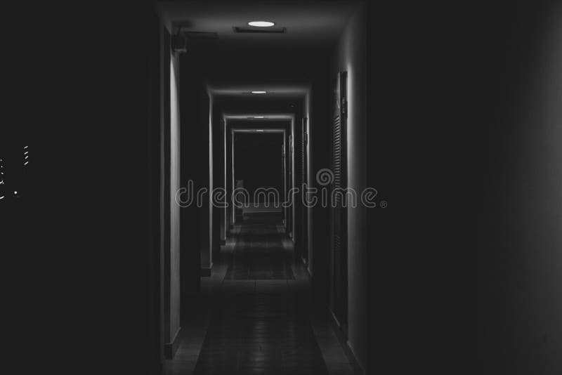 Pasillo Oscuro De Noche En Un Pasillo Residencial Foto de archivo ...