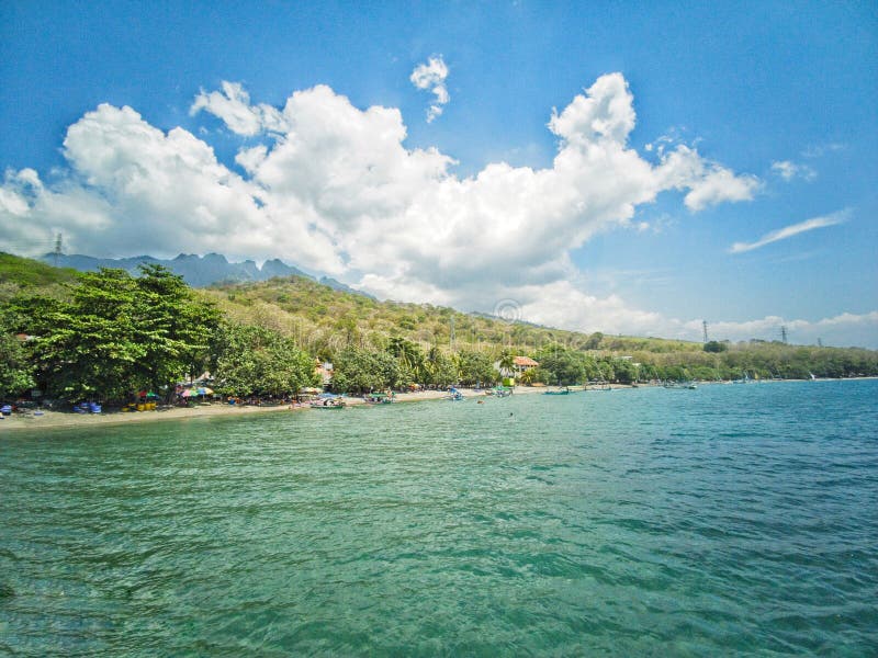 Pasir Putih Beach View from Dock in Situbondo Stock Photo - Image of ...