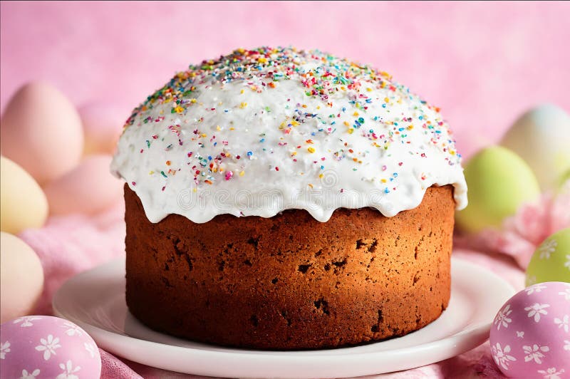 Paska - Easter Bread and Easter Eggs Stock Illustration - Illustration ...