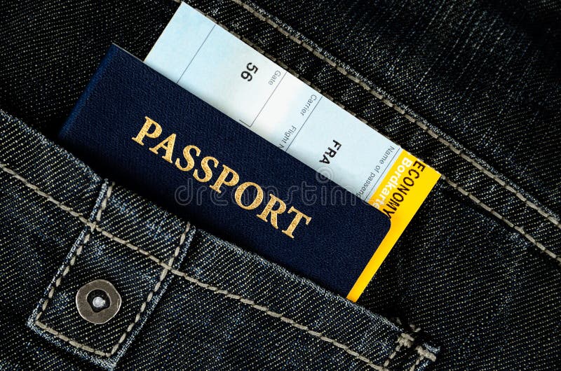 Pasport with Boarding Pass in Jeans Stock Photo - Image of passport ...