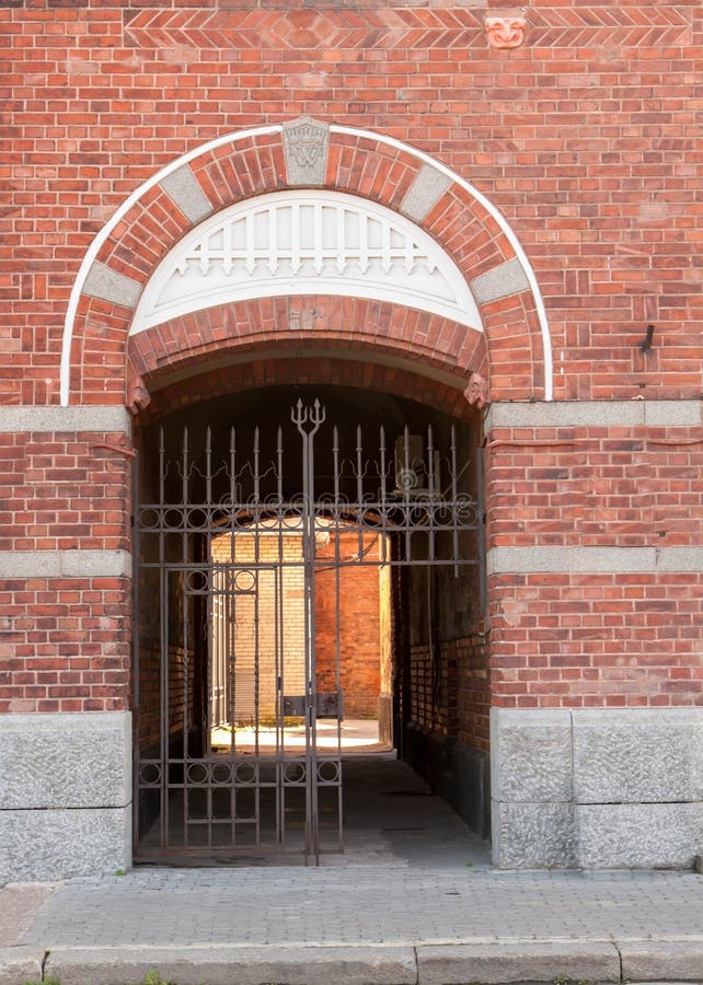 Pass through the Arch with a Wrought Railing Stock Image - Image of ...