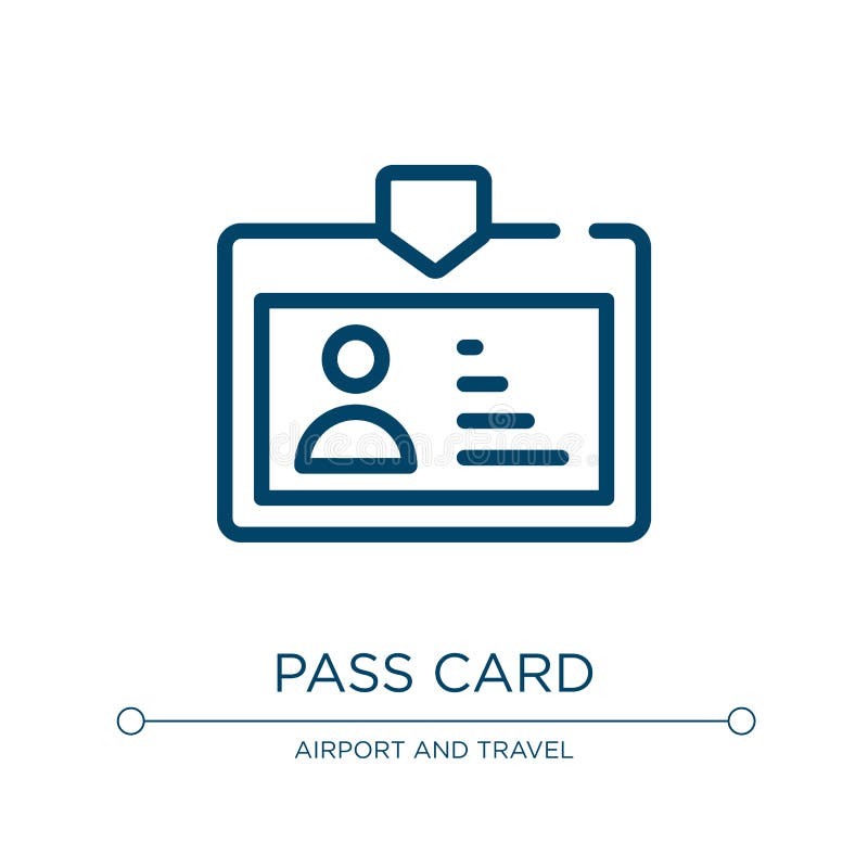 Pass Card Icon. Linear Vector Illustration from in the Frontier ...