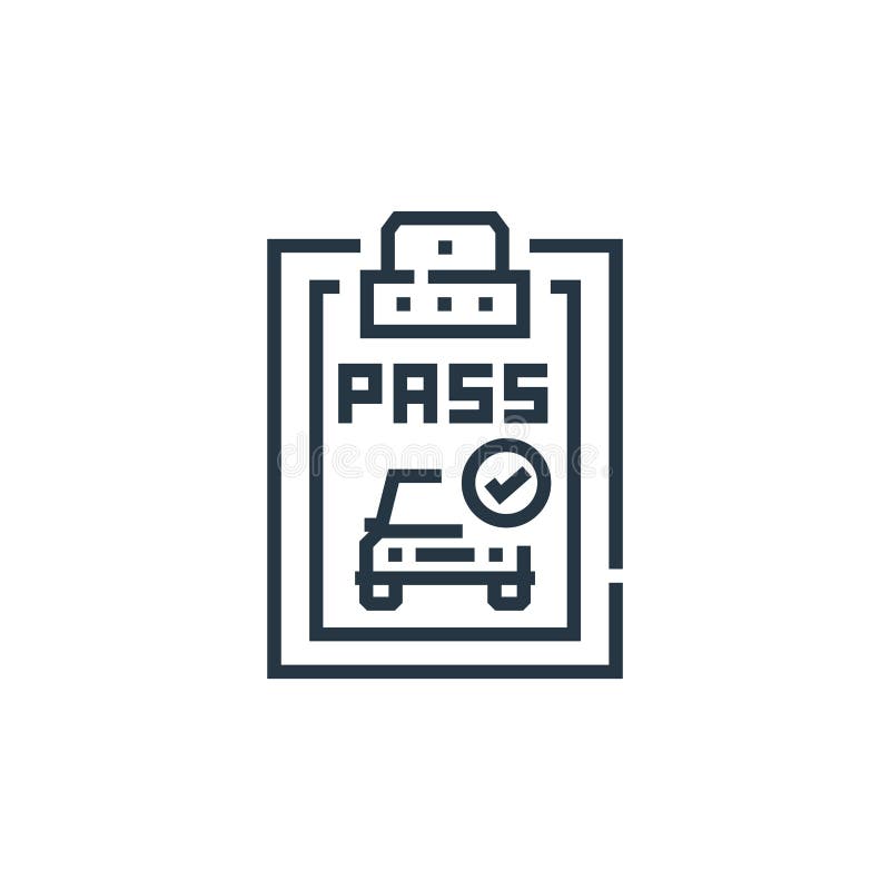 Pass Icon Vector from Driving School Concept. Thin Line Illustration of ...