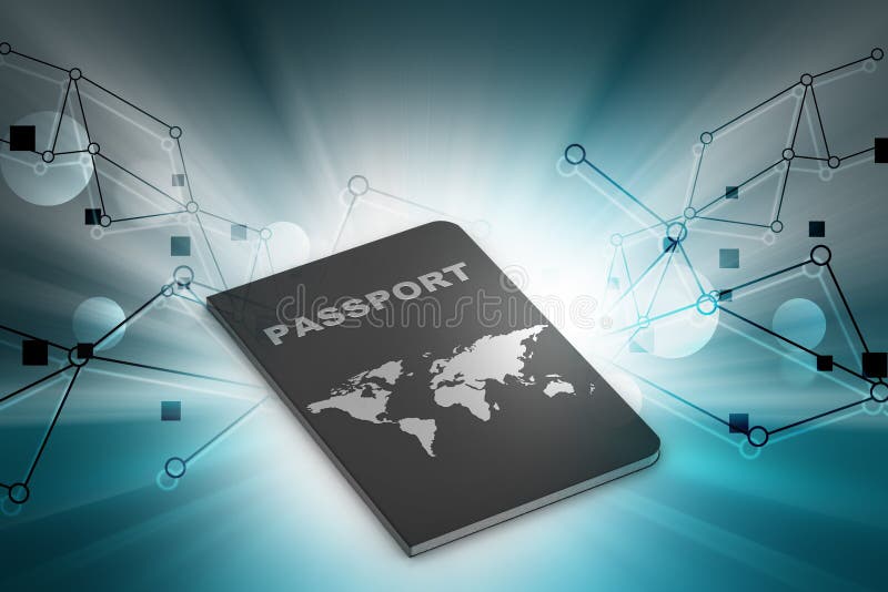 Pass mit Karte stock abbildung. Illustration von identität - 76013109