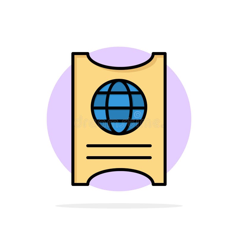 Pass Passport Ticket Hotel Abstract Circle Background Flat Color Icon Stock Vector